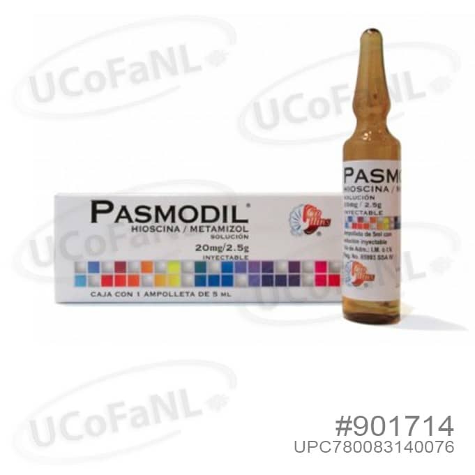 HIOSCINA/METAMIZOL 20MG/2.5G 1AMP SOL INY PASMODIL COLLINS - Flosamed