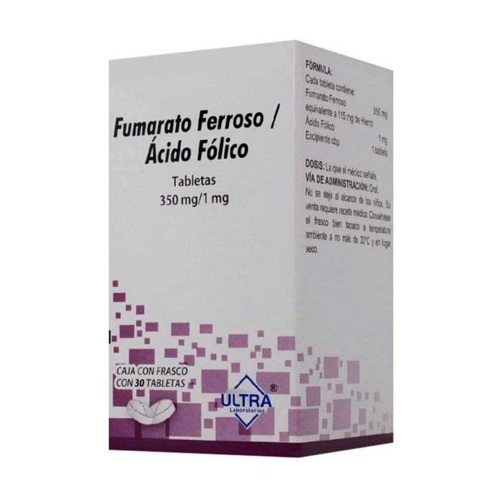 FUMARATO FERR/ ACIDO FOL 350/1MG 30TAB ULTRA - Flosamed