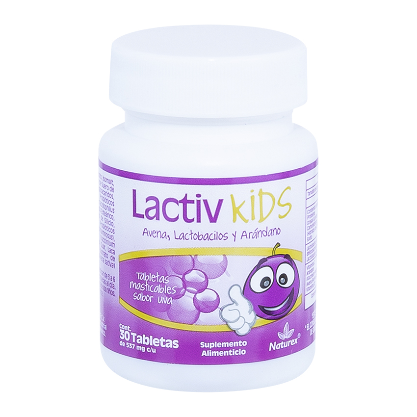 LACTOBACILOS UVA 30TAB LACTIV KIDS NATUREX - Flosamed