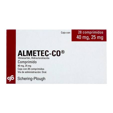 ALMETEC-CO (OLMESARTAN,HIDROCLOROTIAZIDA) 40/25MG 28COMP - Flosamed