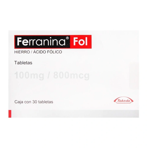 FERRANINA FOL 100MG/800MCG 30 TAB TAKEDA - Flosamed