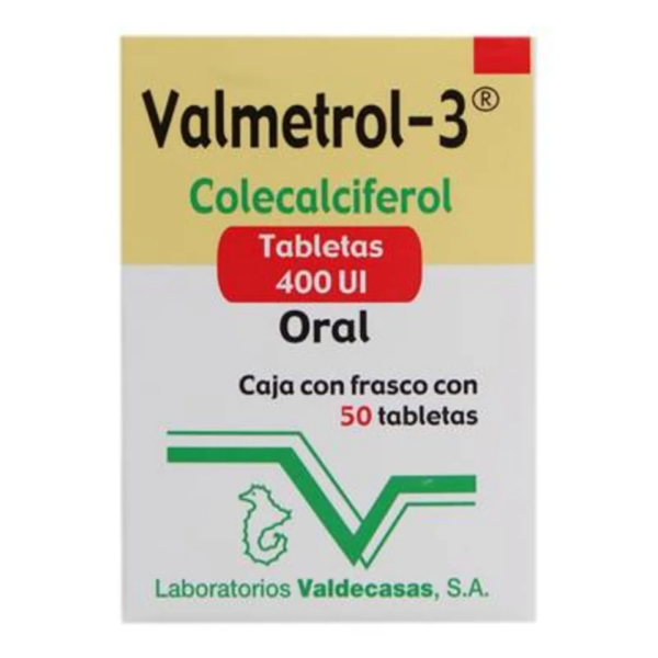 COLECALCIFEROL VIT D3 400 UI 50TAB VALMETROL-3 VALDECASAS - Flosamed