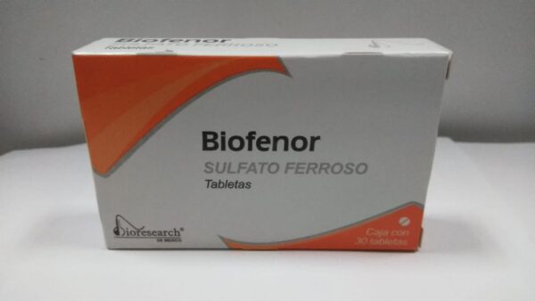 SULFATO FERROSO 60.27MG 30 TABLETA BIOFENOR - Flosamed