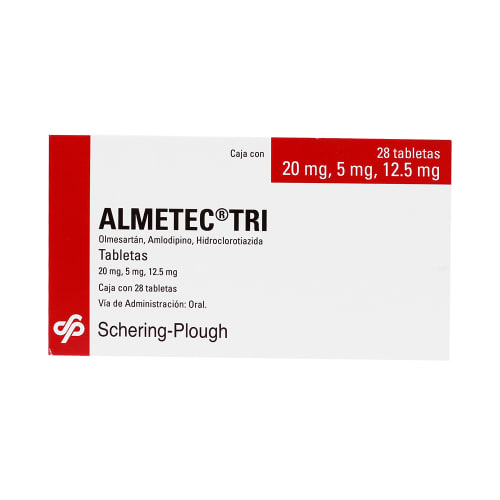 ALMETEC TRI (OLMESARTAN, AMLODIPINO,HIDROCLOROTIZIDA) 20/5/12.5 MG 28 ...