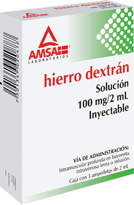 HIERRO DEXTRANO INY 100 MG 3 AMP COFEDEX - Flosamed