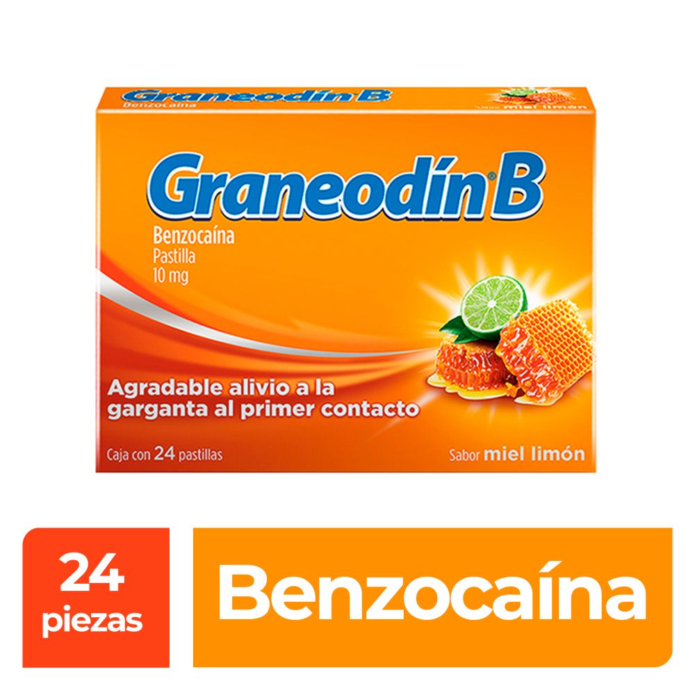 GRANEODIN B 10MG MIEL LIMON 24 PASTILLAS - Flosamed