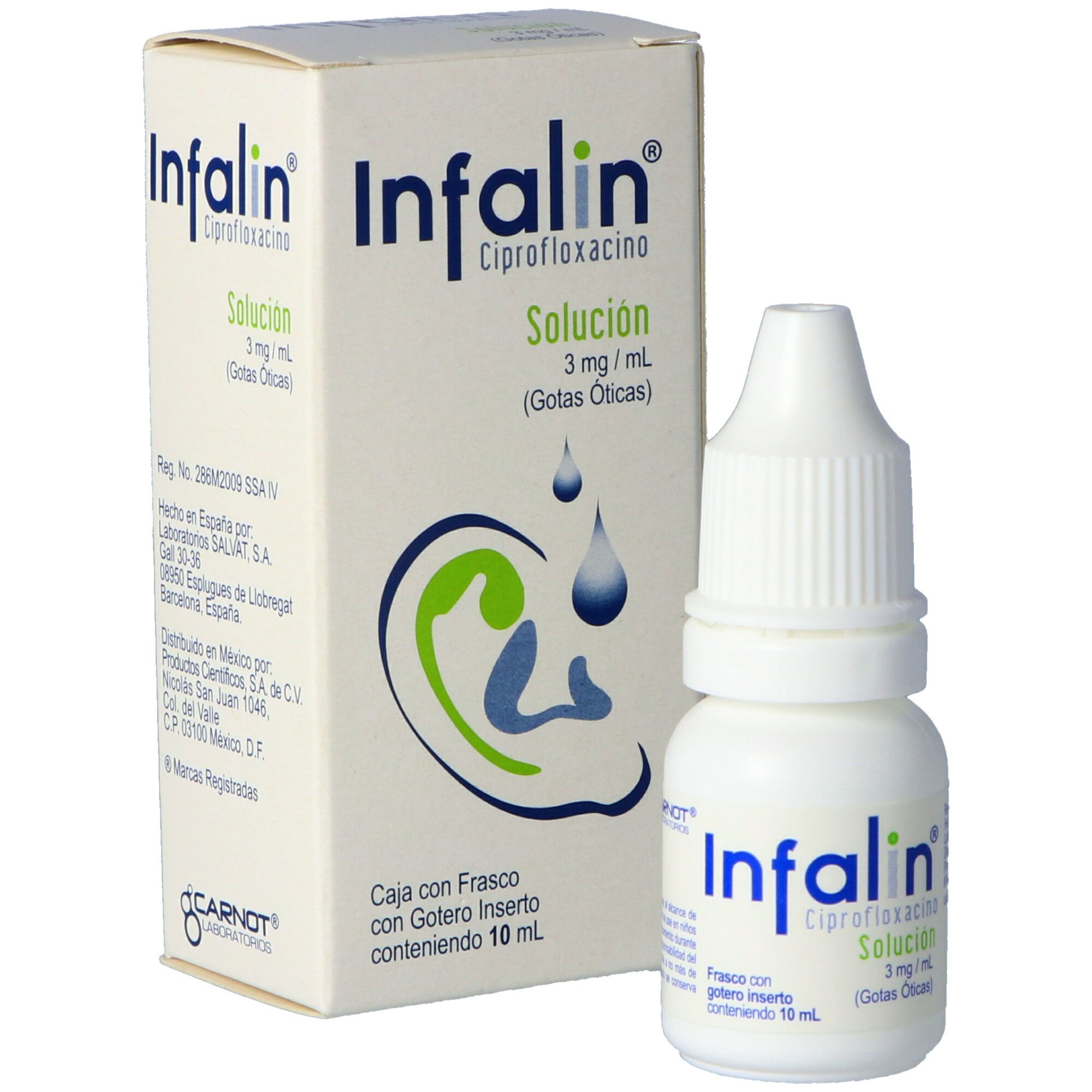 INFALIN 3MG GTS OTICAS 10ML CARNOT - Flosamed