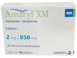 AMARYL XM 2/850 MG 16 TAB SANOFI - Flosamed