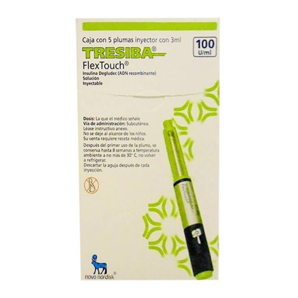 TRESIBA FLEXTOUCH 100U 3 ML 5 PLUMAS NOVO NORDISK - Flosamed